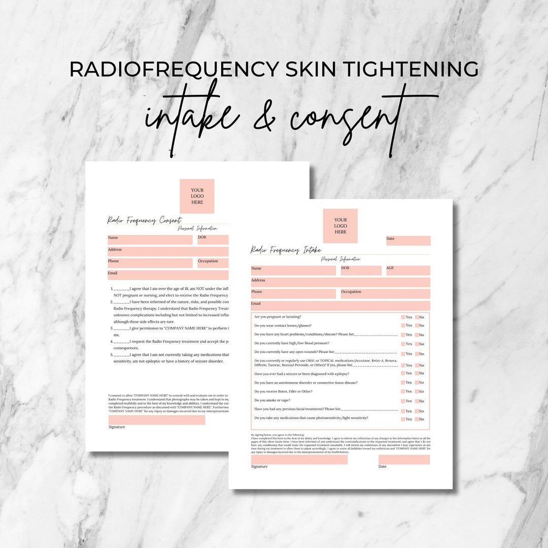 Radio Frequency Intake & Consent Form I DIY Editable Canva Template I ...