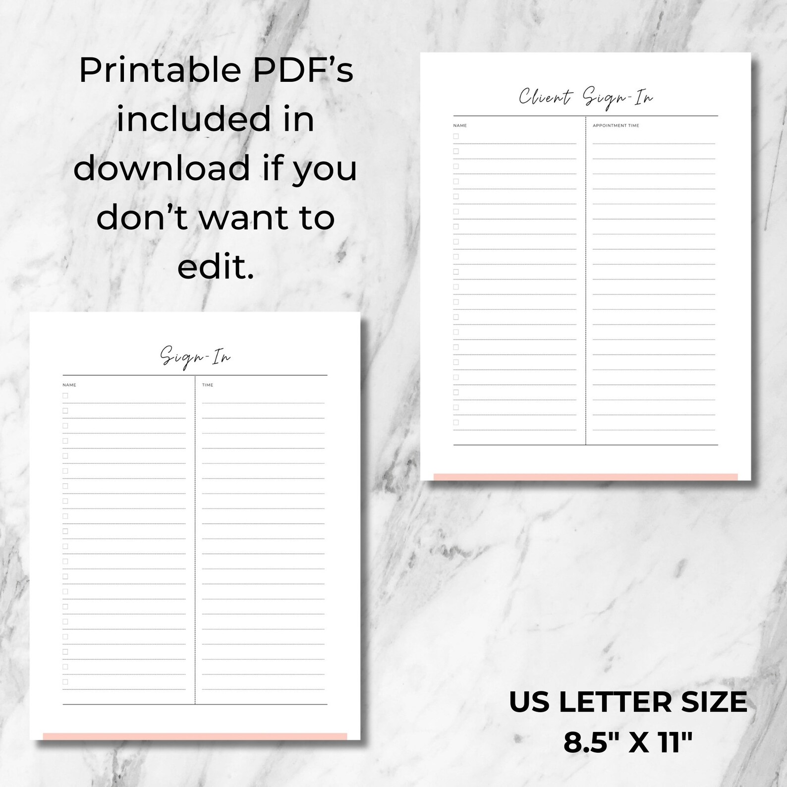 Sign-in Sheet Template, DIY Editable, Printable Pdfs, Appointment ...