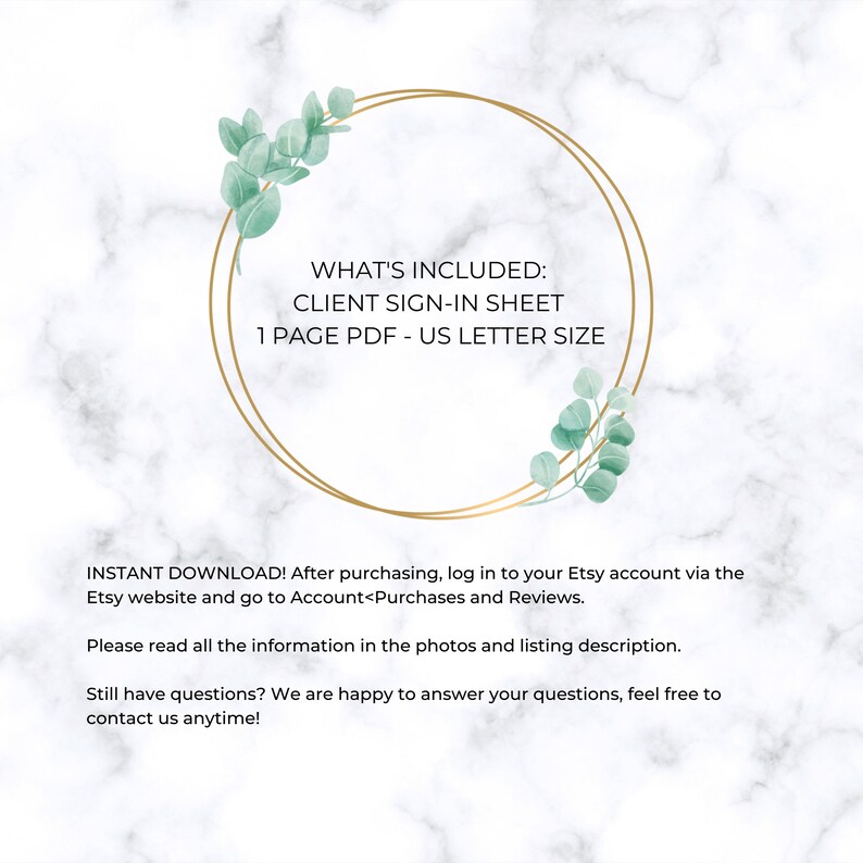 Printable Client Sign-in Sheet I Non-editable I Versatile Sign - Etsy