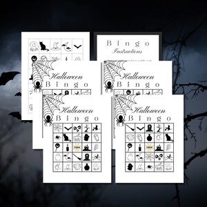 Halloween Bingo Game Printable & DIY Editable Canva Template, 8.5x11 US ...