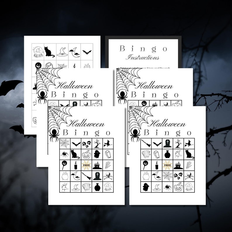 Halloween Bingo Game Printable & DIY Editable Canva Template - Etsy