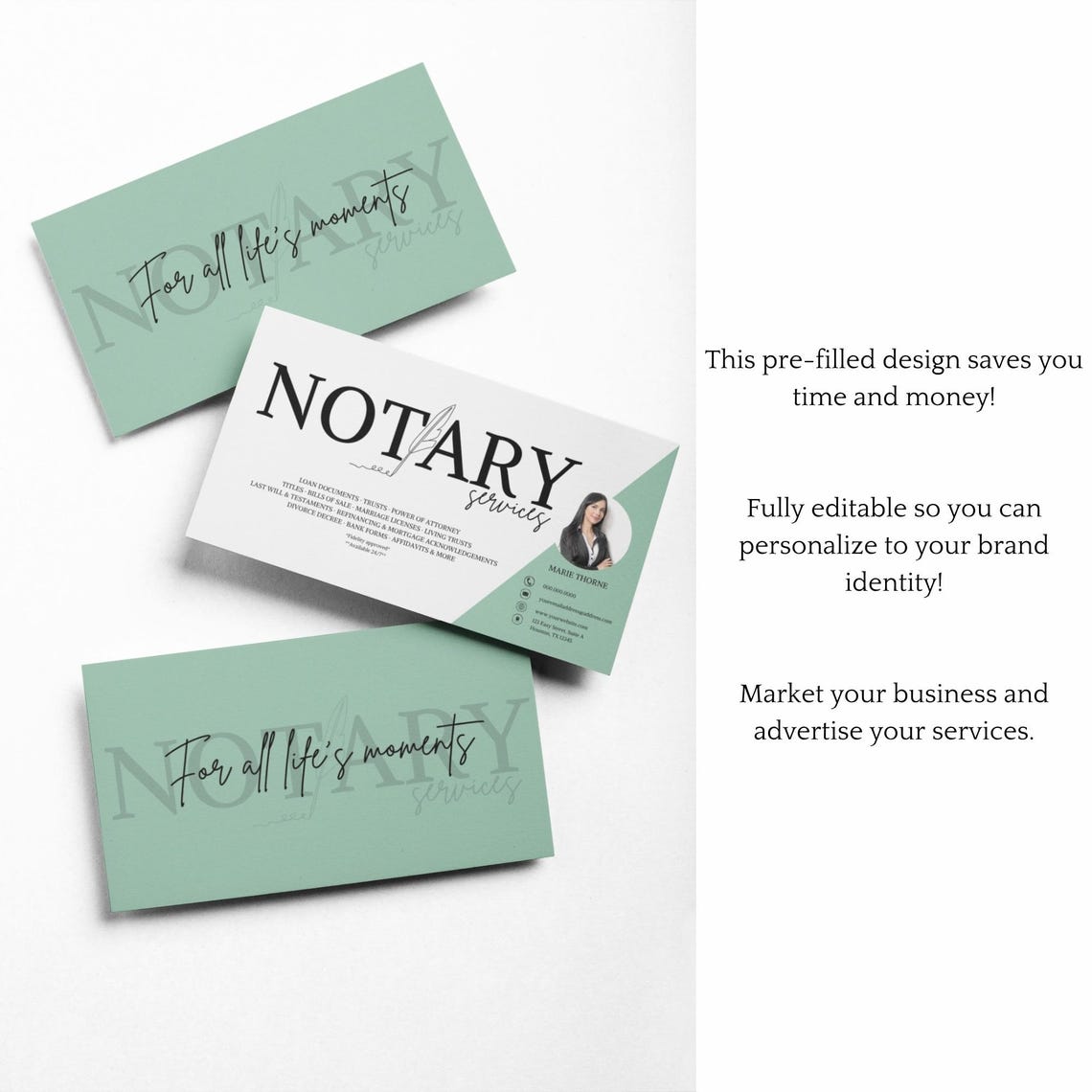 Editable Notary Business Card Template, Mobile Notary Design (canva) - Etsy