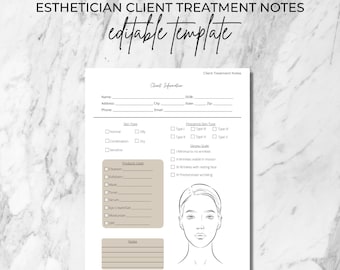 Client Treatment Notes Form - Etsy