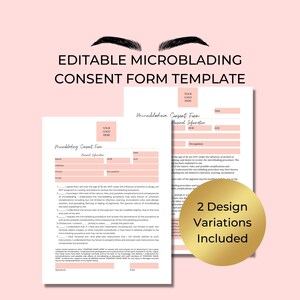 Microblading Consent Form, DIY Editable Printable 1 Page Canva Template ...