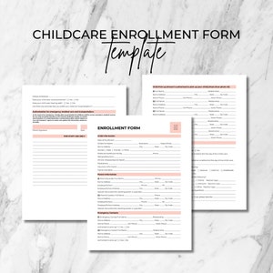 Childcare Enrollment Form, DIY Editable Canva Template, Daycare Intake ...