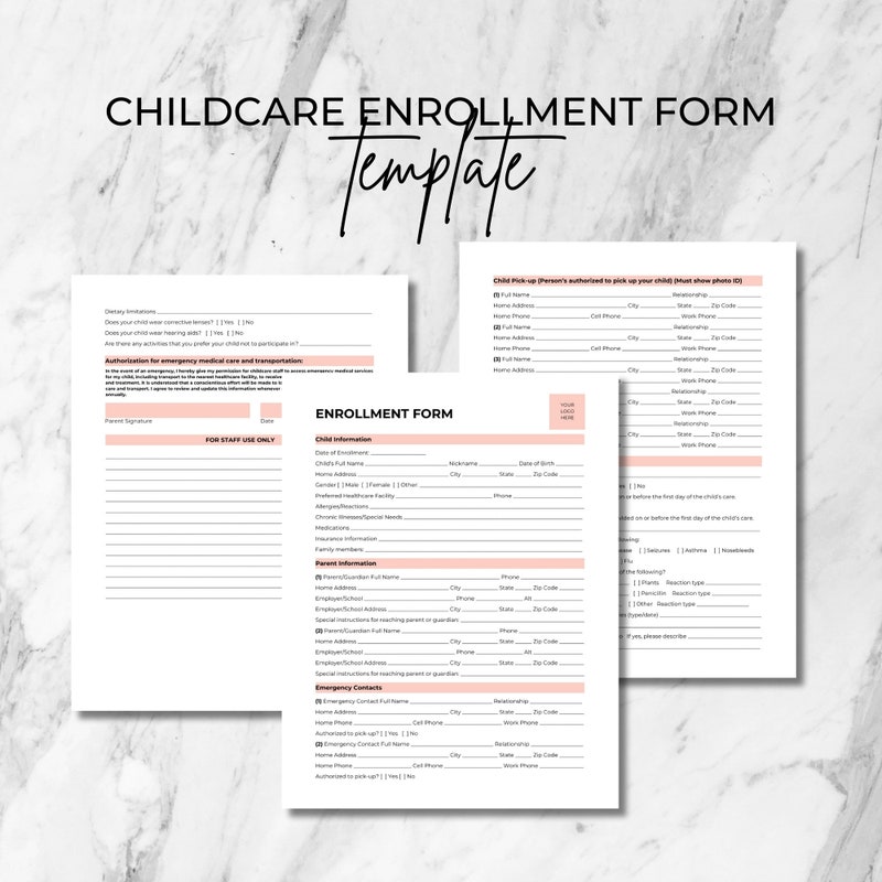 Daycare Forms - Etsy