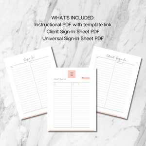 Sign-in Sheet Template, DIY Editable, Printable Pdfs, Appointment ...