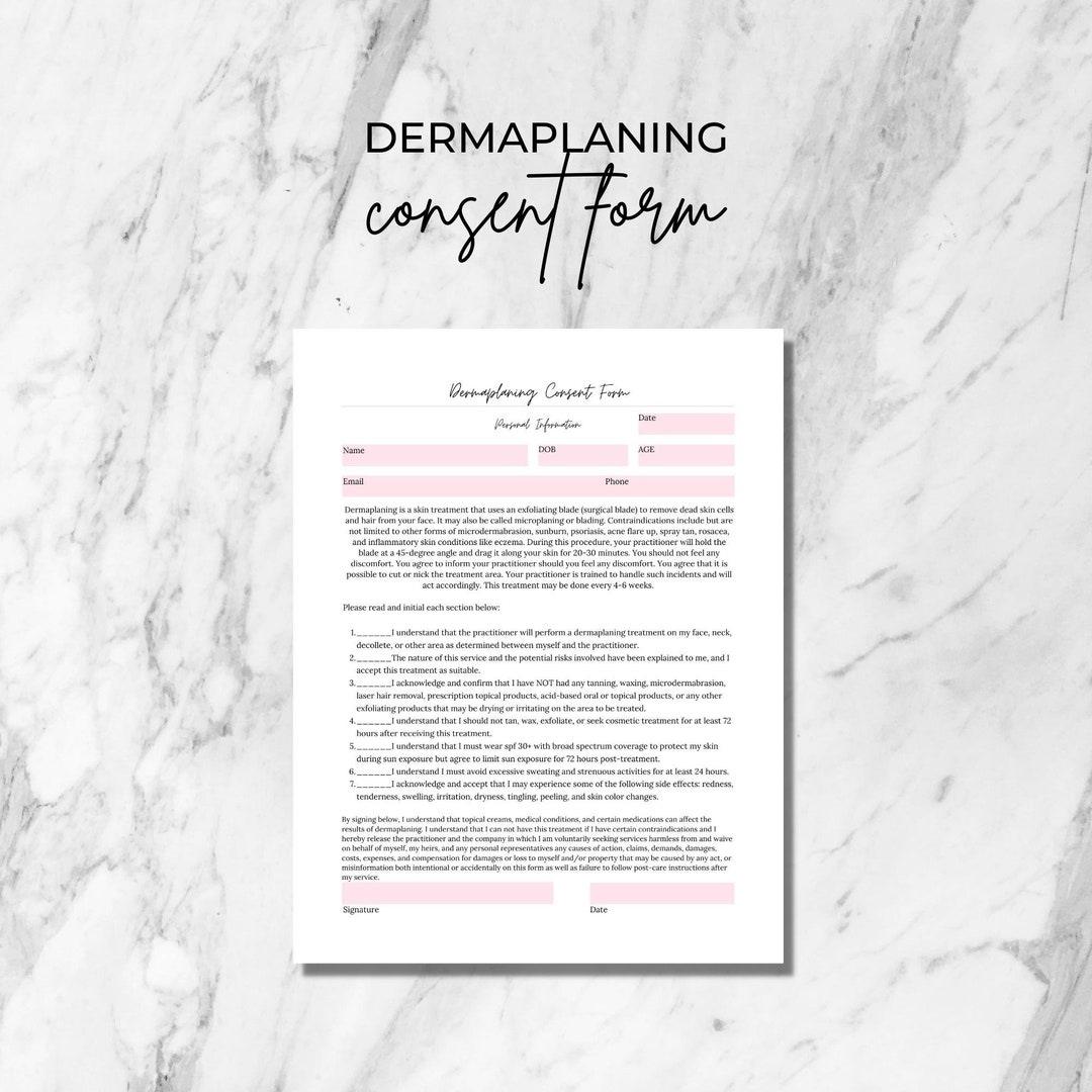 Dermaplaning Consent Form Printable PDF Digital Download - Etsy