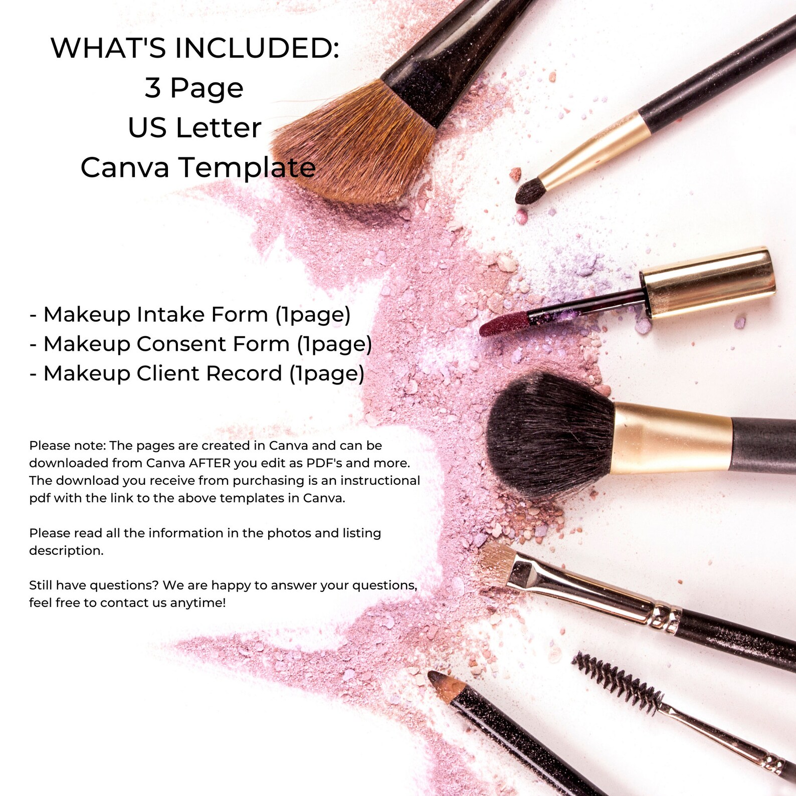 Makeup Artist Business Forms I Intake Consent Client Record - Etsy
