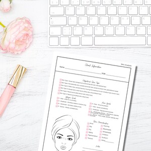 Editable Skin Analysis Form Template, Esthetician Client Record (PDF ...