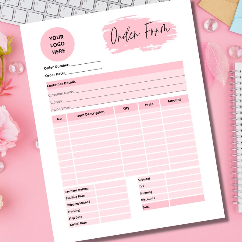 Editable Order Form Template Custom Order Form Template - Etsy
