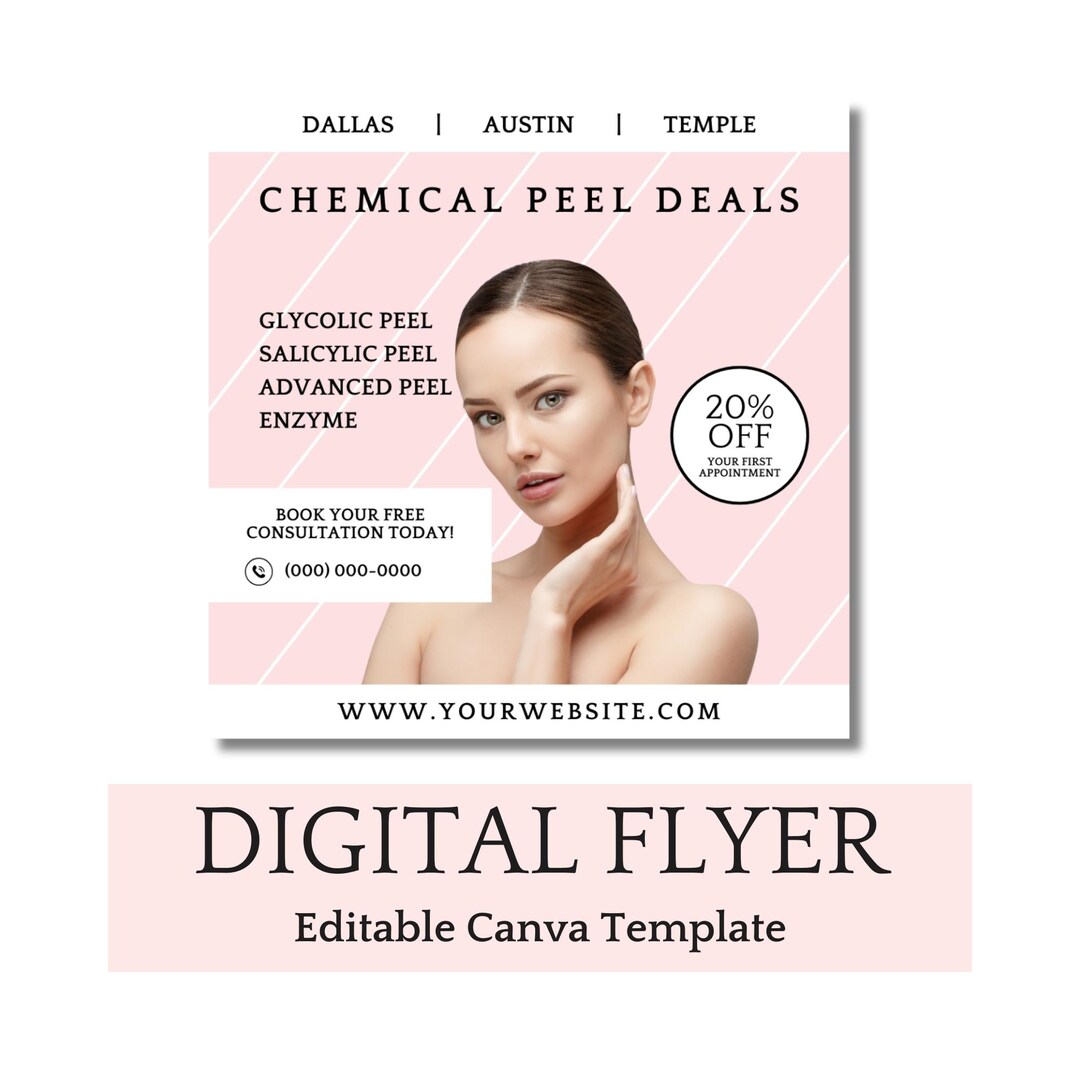 Chemical Peel Flyer Template Chemical Peel Facial Treatment Ad Flyer ...