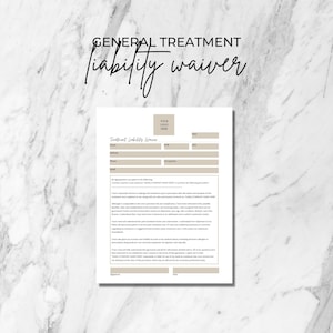 General Treatment Liability Waiver, Printable 1 Page PDF, Business Form ...