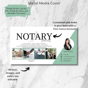 Notary Business Templates, Business Card, Social Media Ad (DIY Editable ...