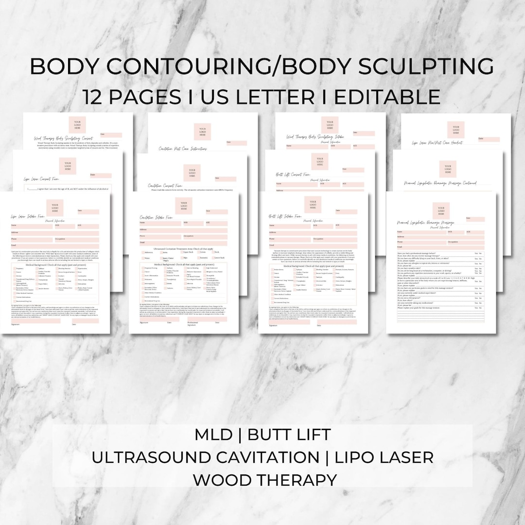 Editable Template Bundle MLD, Butt Lift, Wood Therapy, Cavitation ...