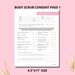 Body Scrub Consent Form, DIY Editable Printable 2 Page Canva Template ...
