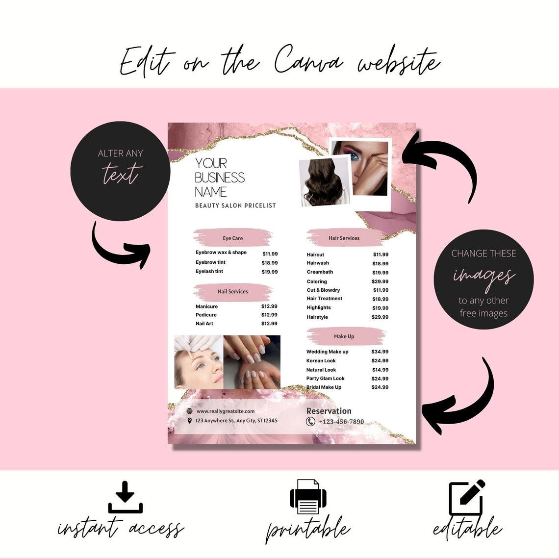 Editable Esthetician Price List Menu Template Day Spa Price - Etsy ...