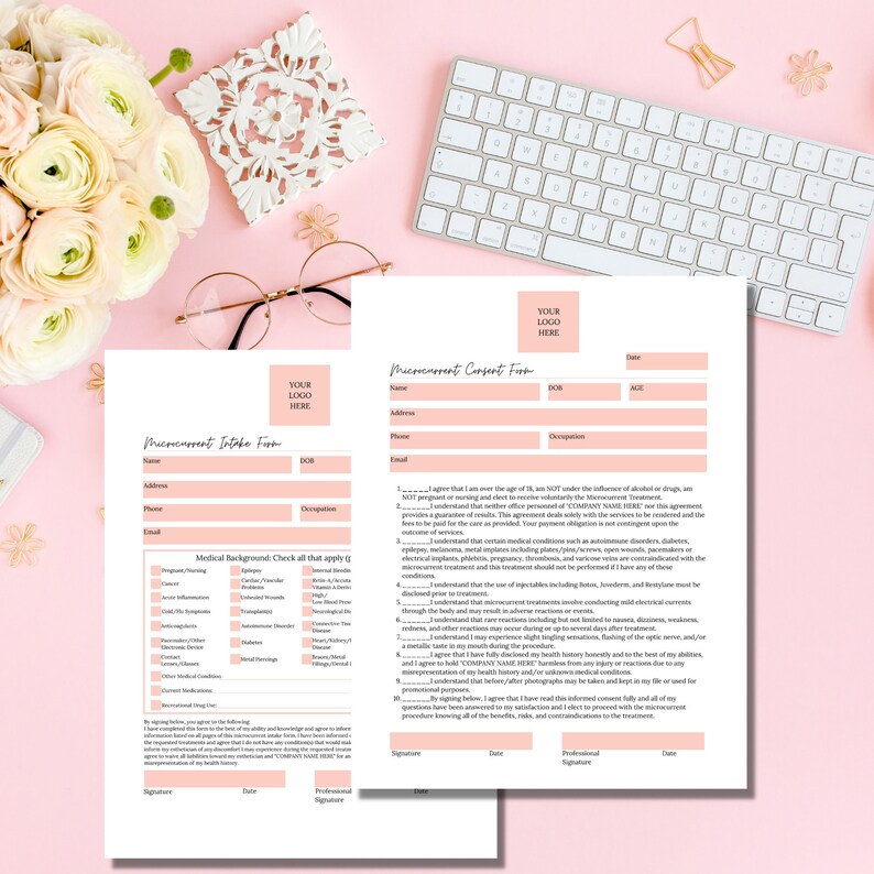 Editable Microcurrent Intake and Consent Form Template I Skin | Etsy