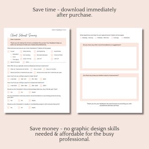 Spa Client Interests Survey Form Esthetician Client Feedback ...