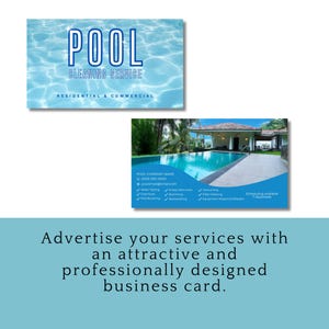 Pool Cleaning Service Business Card, DIY Pool Business Card, Pool ...