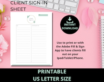 Salon Sign in Sheet | Etsy