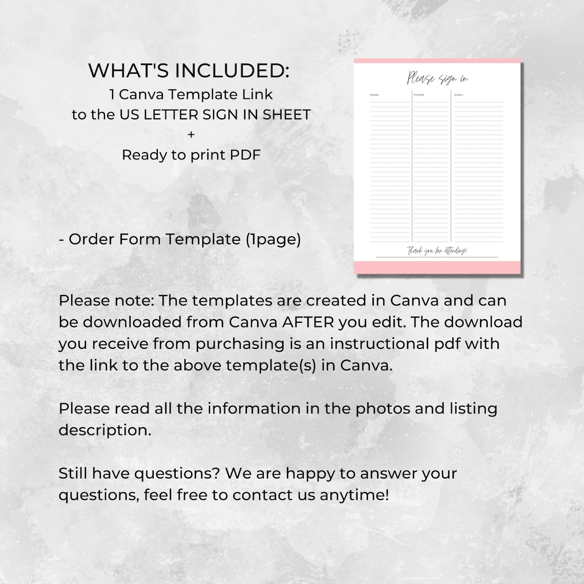 Sign-in Sheet Template Versatile Printable and Editable - Etsy