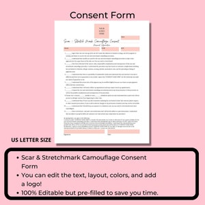 Editable Scar & Stretch Mark Camouflage Forms in English With Textable ...