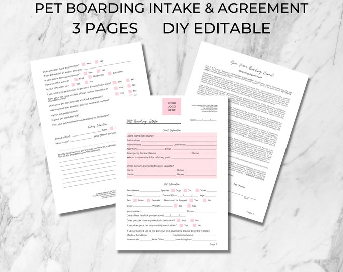 Dog Boarding/sitting Report Card Template Editable Template Dog Report ...