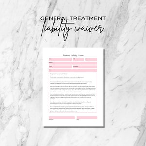 Esthetician Liability Waiver, Pink Salon Consent Form (digital Download ...