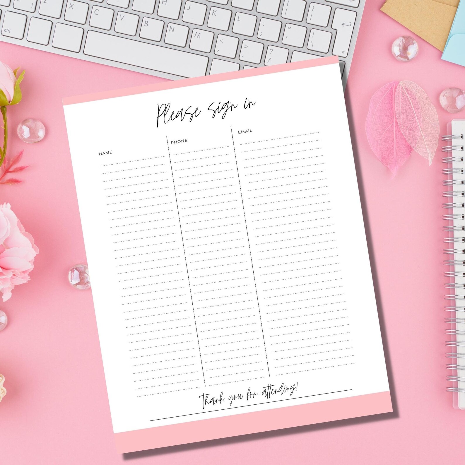 Sign-in Sheet Template Versatile Printable and Editable - Etsy