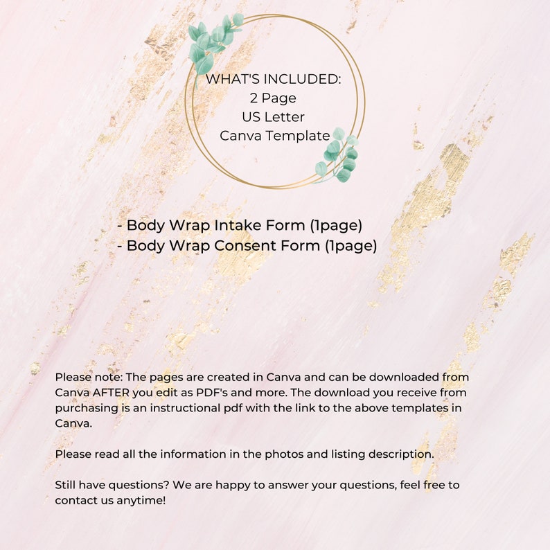 Body Wrap Intake Form Body Wrap Consent Form Editable - Etsy