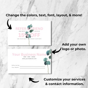 Editable Client Referral Card, Feminine Refer a Friend Template ...