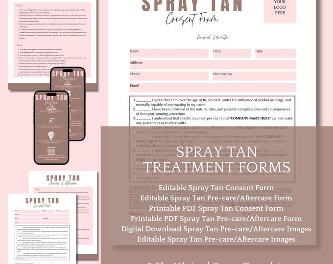 Spray Tan Artist Product Label Template | Editable Tanning Mousse Label ...