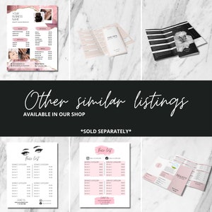 Editable Esthetician Price List Menu Template, Day Spa Price List Menu ...