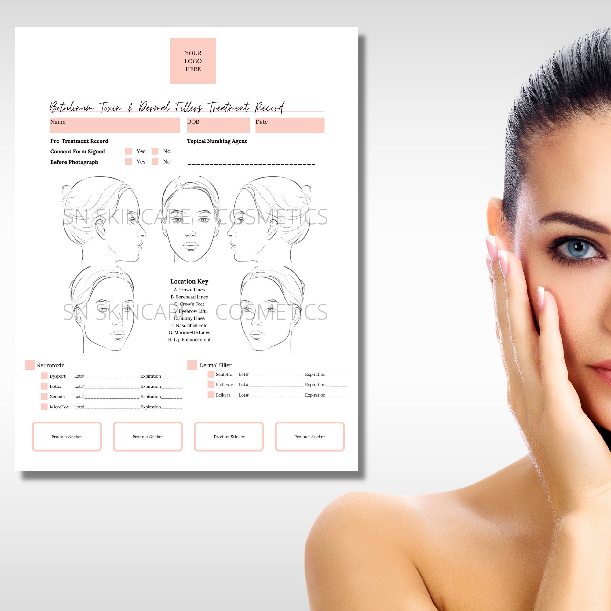 Botulinum and Dermal Filler Record Forms Injectable Intake - Etsy