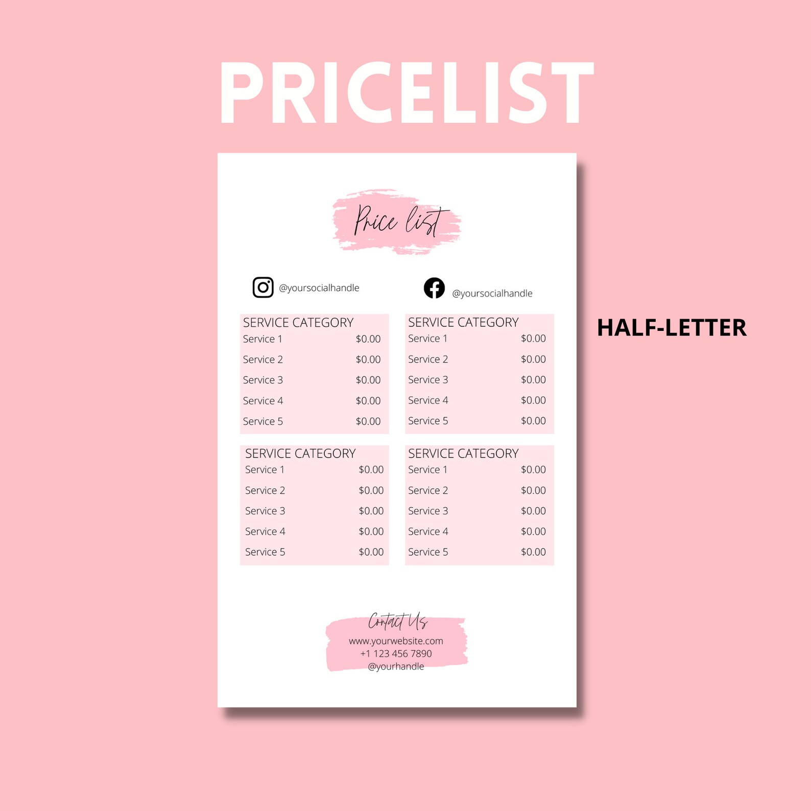 Editable Esthetician Price List Menu Template I Day Spa Price - Etsy