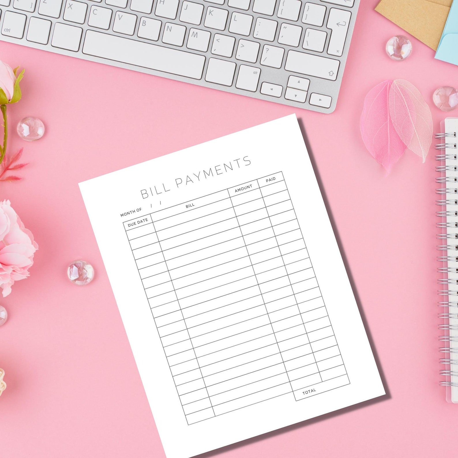 Bill Payment Printable Printable Bill Payment PDF Expense - Etsy