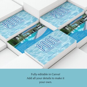 Pool Cleaning Service Business Card, DIY Pool Business Card, Pool ...