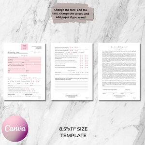 Pet Boarding Intake Form and Contract Agreement, DIY Editable Printable ...