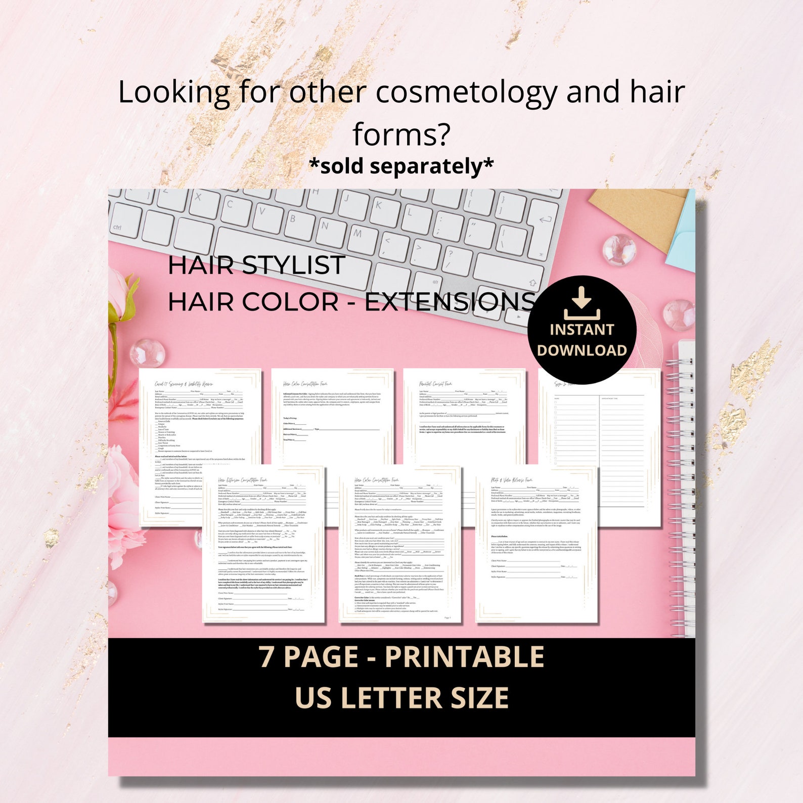 Spanish Hair Color Consultation Form I DIY Editable Printable | Etsy