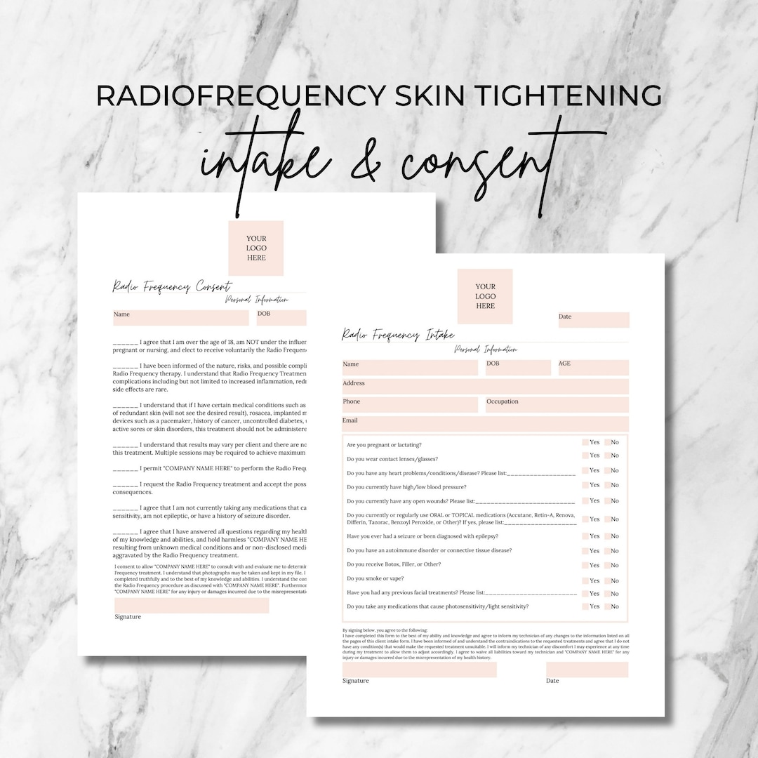RF Skin Tightening Intake and Consent Form, Editable Canva Template ...
