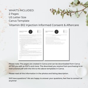 Vitamin B12 Injection Informed Consent, B12 Injection Aftercare, DIY ...