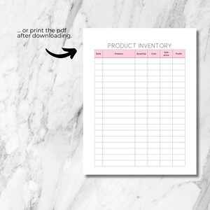 Inventory Management Form, Inventory Tracker PDF, Product Inventory, Small Business Inventory ...
