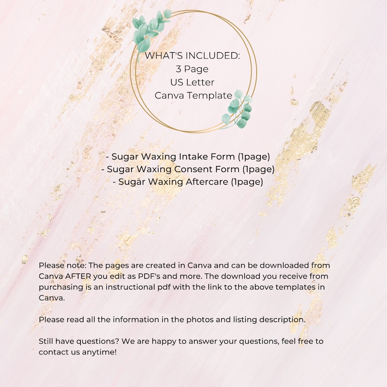 Sugaring Consent Forms I Consultation/intake Consent | Etsy