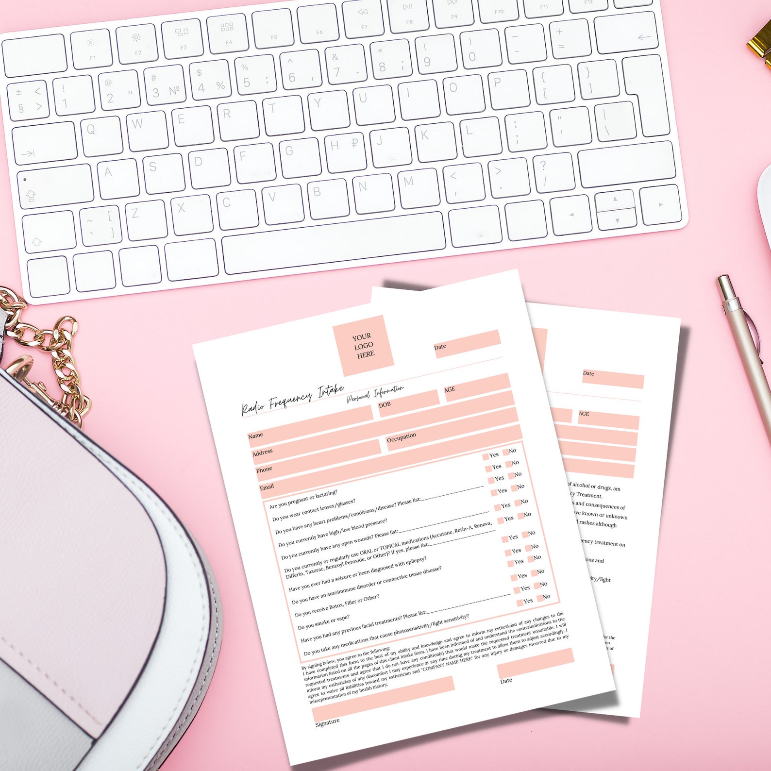 Radio Frequency Intake & Consent Form I DIY Editable Canva - Etsy