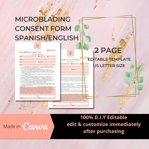 Patch Test Consent Form Microblading Permanent Makeup - Etsy