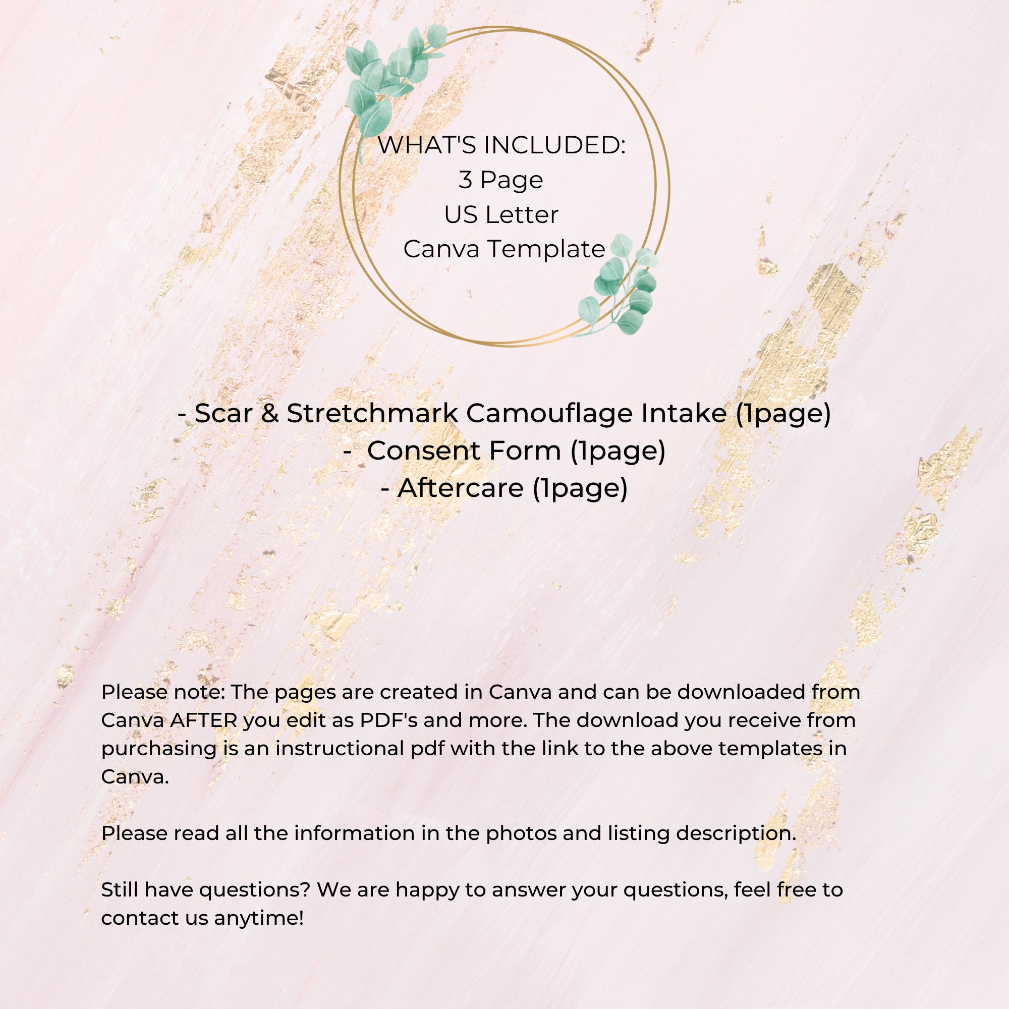 Scar and Stretchmark Camouflage Intake Consent Pre-care and - Etsy