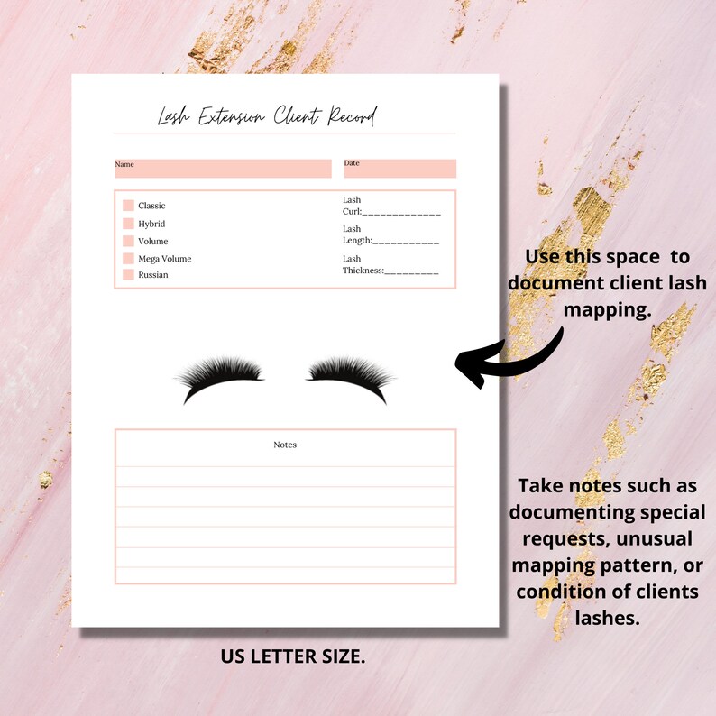 Lash Extension Intake Form Liability Waiver and Client Lash - Etsy