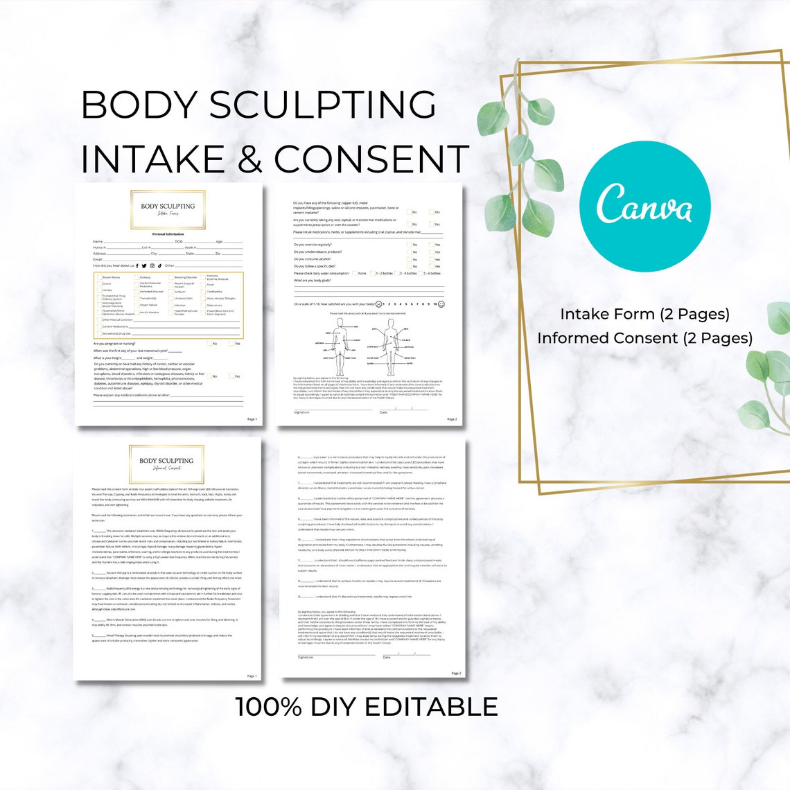 Body Sculpting Business Forms Ultrasound Cavitation Lipo - Etsy