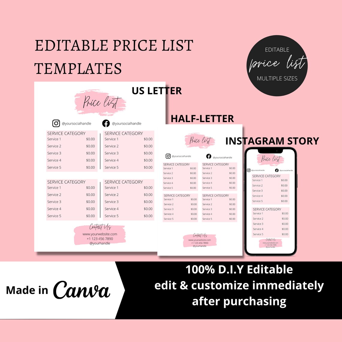 Editable Esthetician Price List Menu Template I Day Spa Price - Etsy